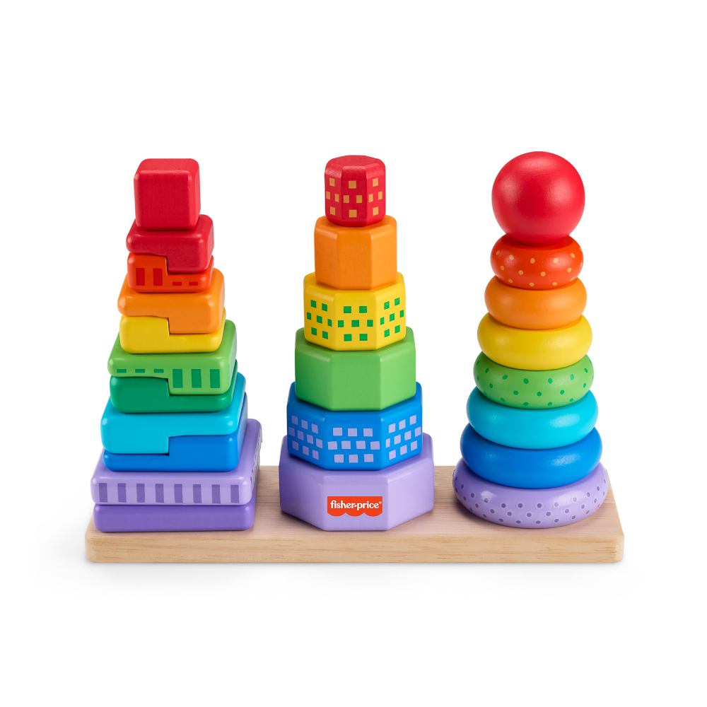 費雪木製形狀分類疊疊樂-3入組 - 費雪牌 Fisher-Price